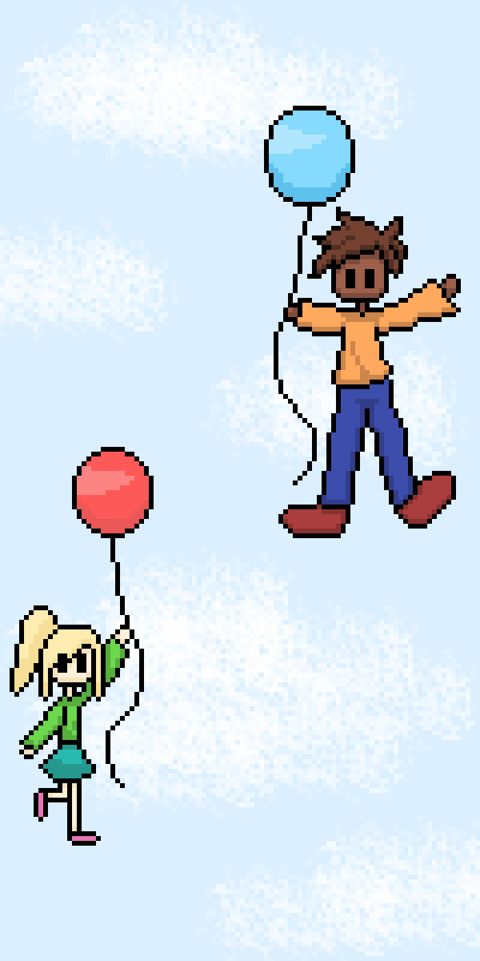 Pixilart - Kids with balloons by Crystal-Pixel