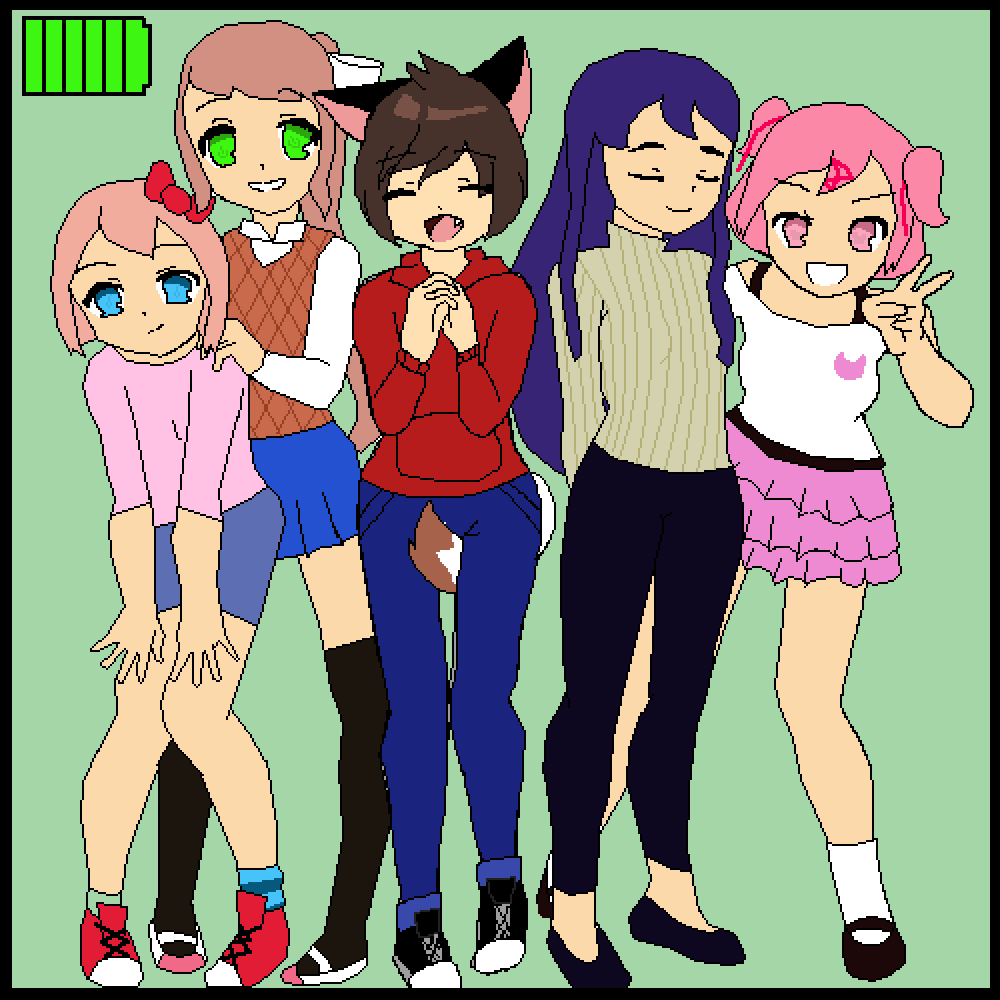 Editing ddlc collab :3 - Free online pixel art drawing tool - Pixilart