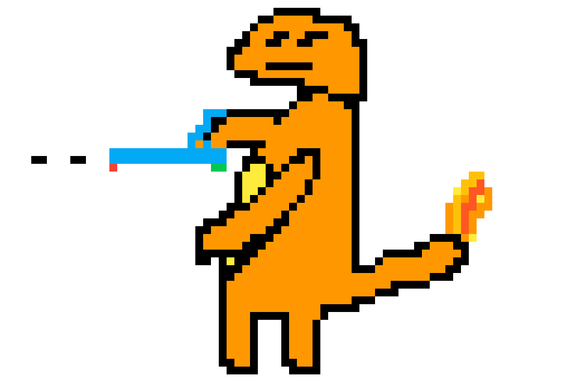 Pixilart - charmander with an toy gun by leadboii