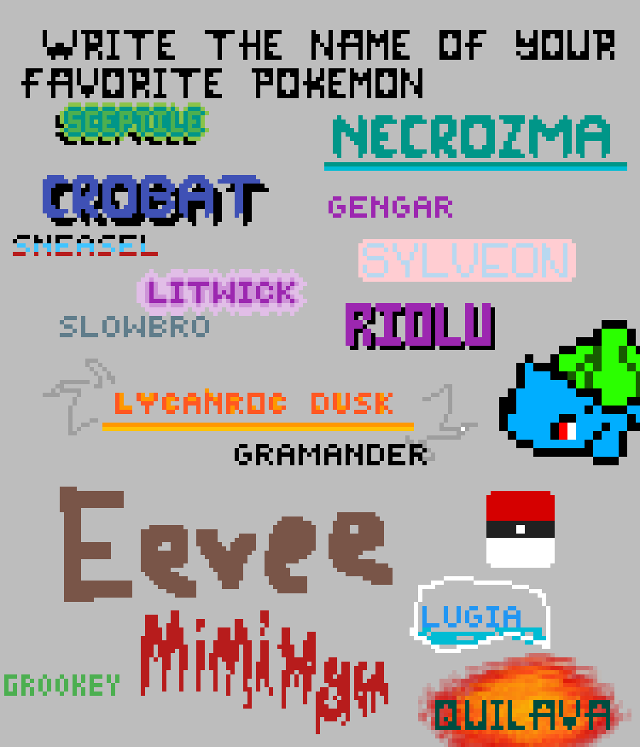 Pixilart - Name your fav Pokemon by CirnoGlaceon