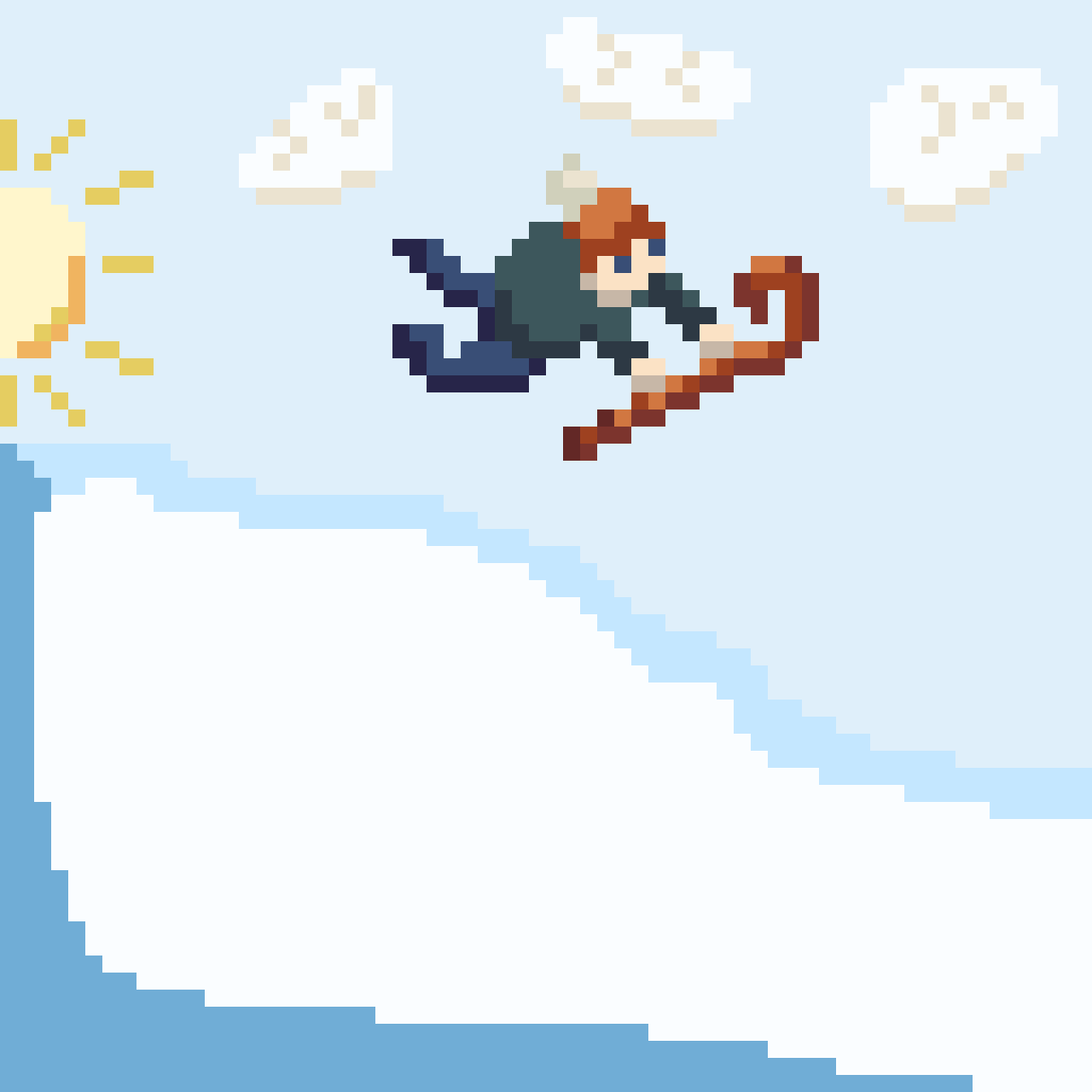 Pixilart - Sledding Day by 8-Bit-Axolotl