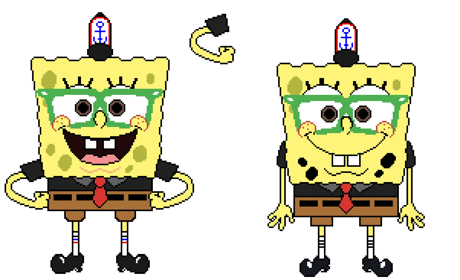 Pixilart - Sponge man and classic by SpongeBob-fan-1