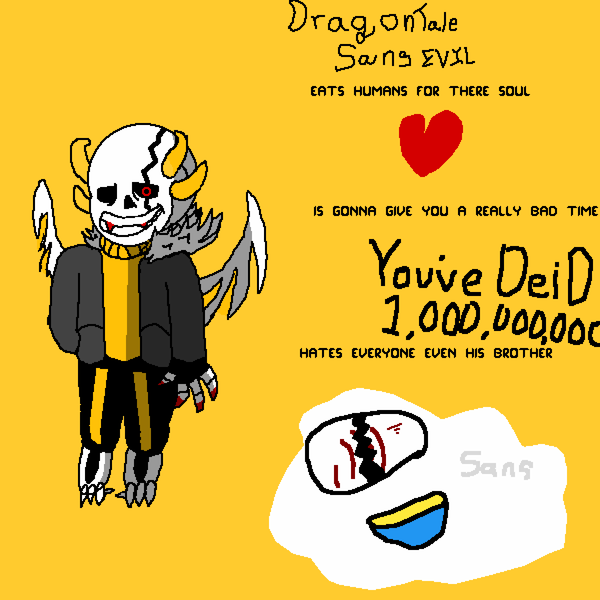 Pixilart - Evil DragonTale Sans by Dockter