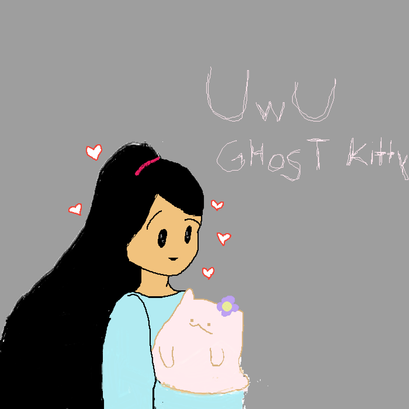 Editing UwU Ghost Kitty - Free online pixel art drawing tool - Pixilart