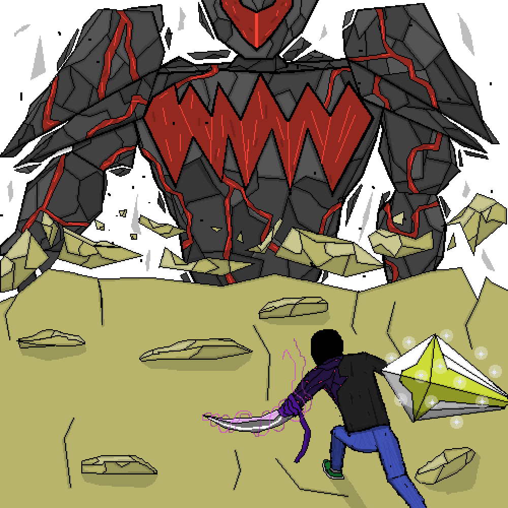 Pixilart - The corrupted golem by Tech-Knight