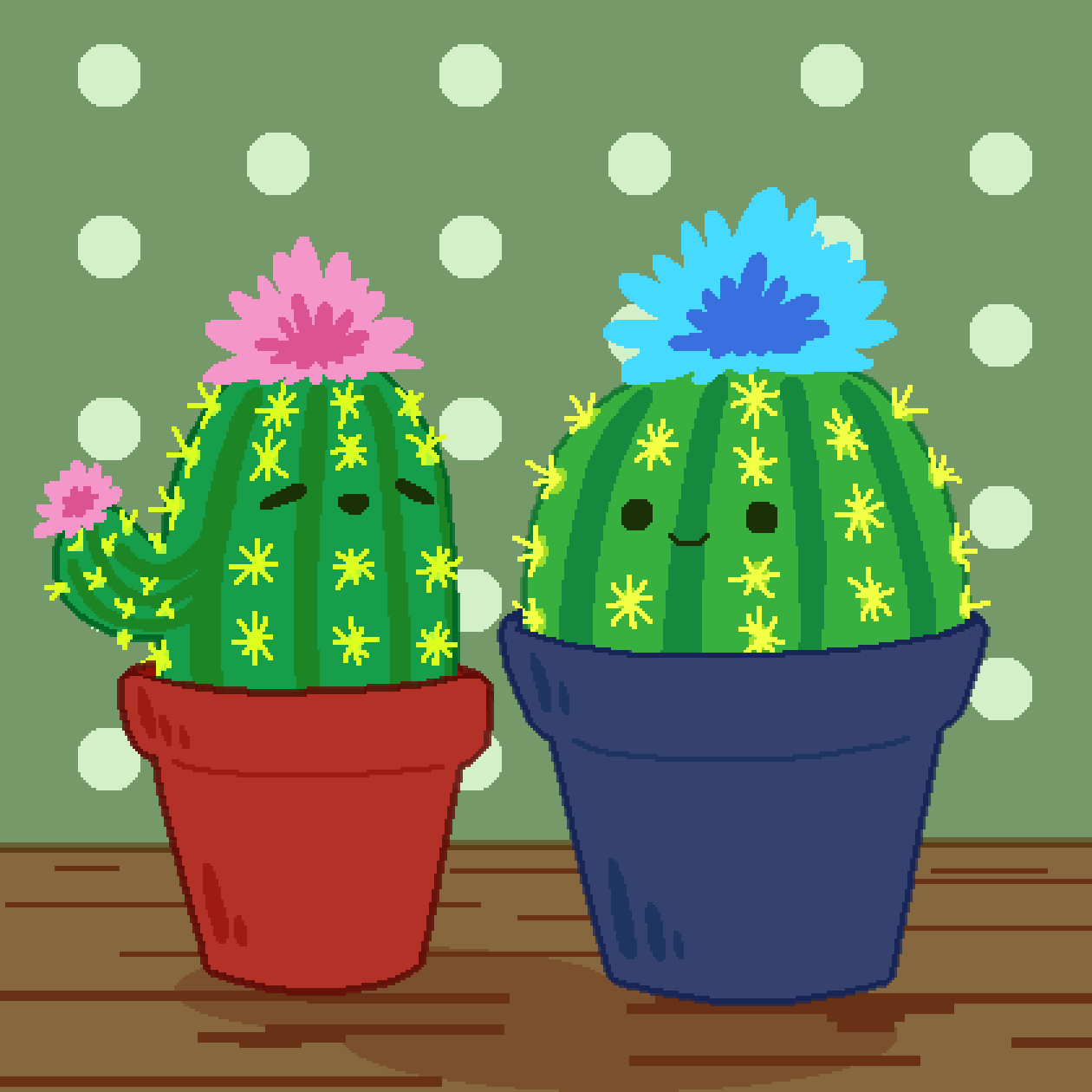 Pixilart - Cactus buddies by Arianyaa