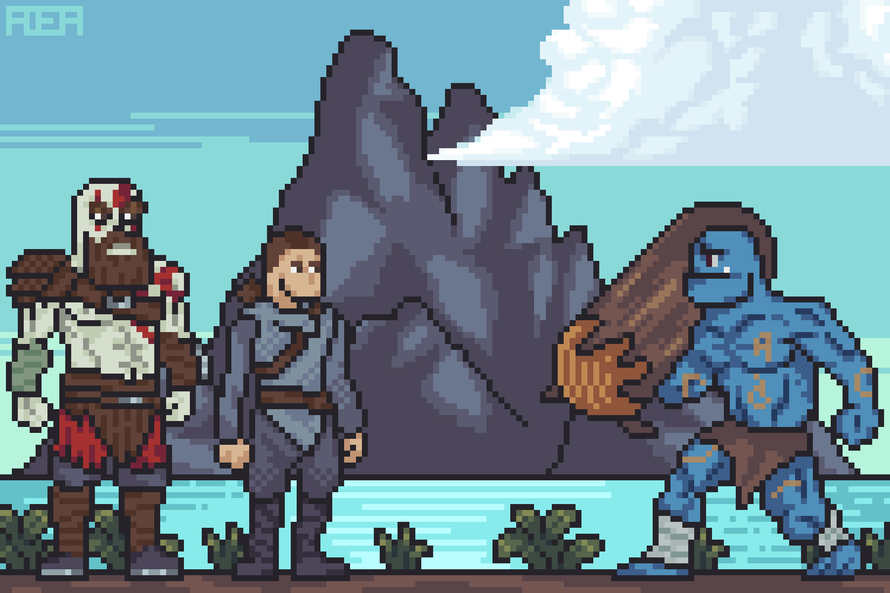 Pixilart - Fighting the titans by aea-draws11
