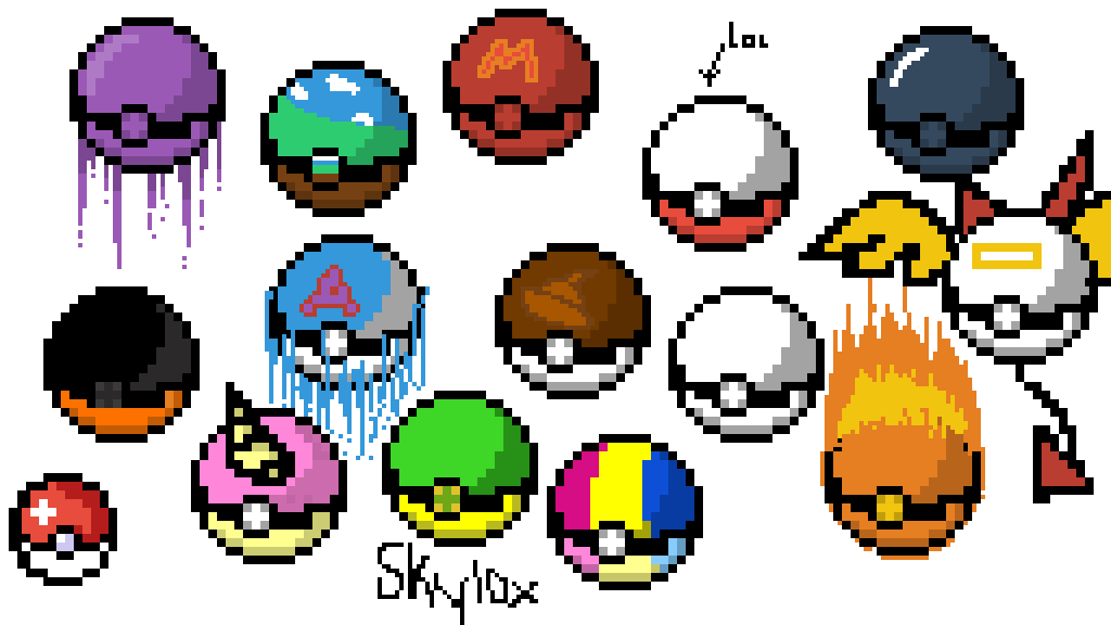 Editing Pokeball Collab - Free online pixel art drawing tool - Pixilart