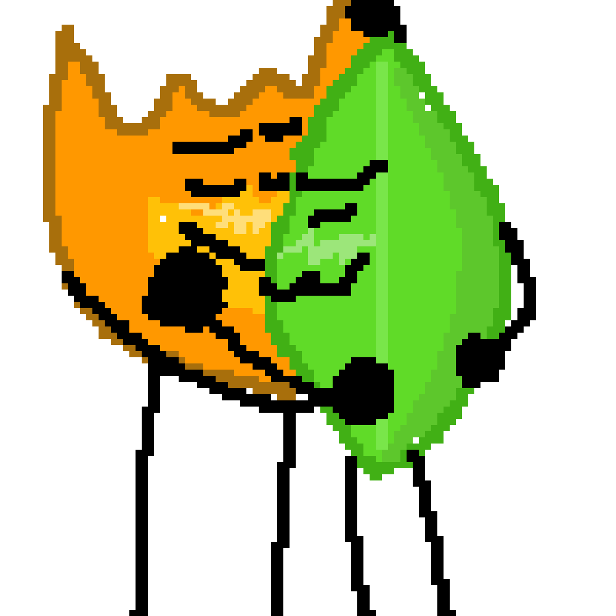Pixilart - firey x leafy by two2