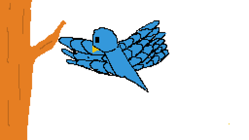 Pixilart - Bird About to Crash Into Tree!! by soupnoodles
