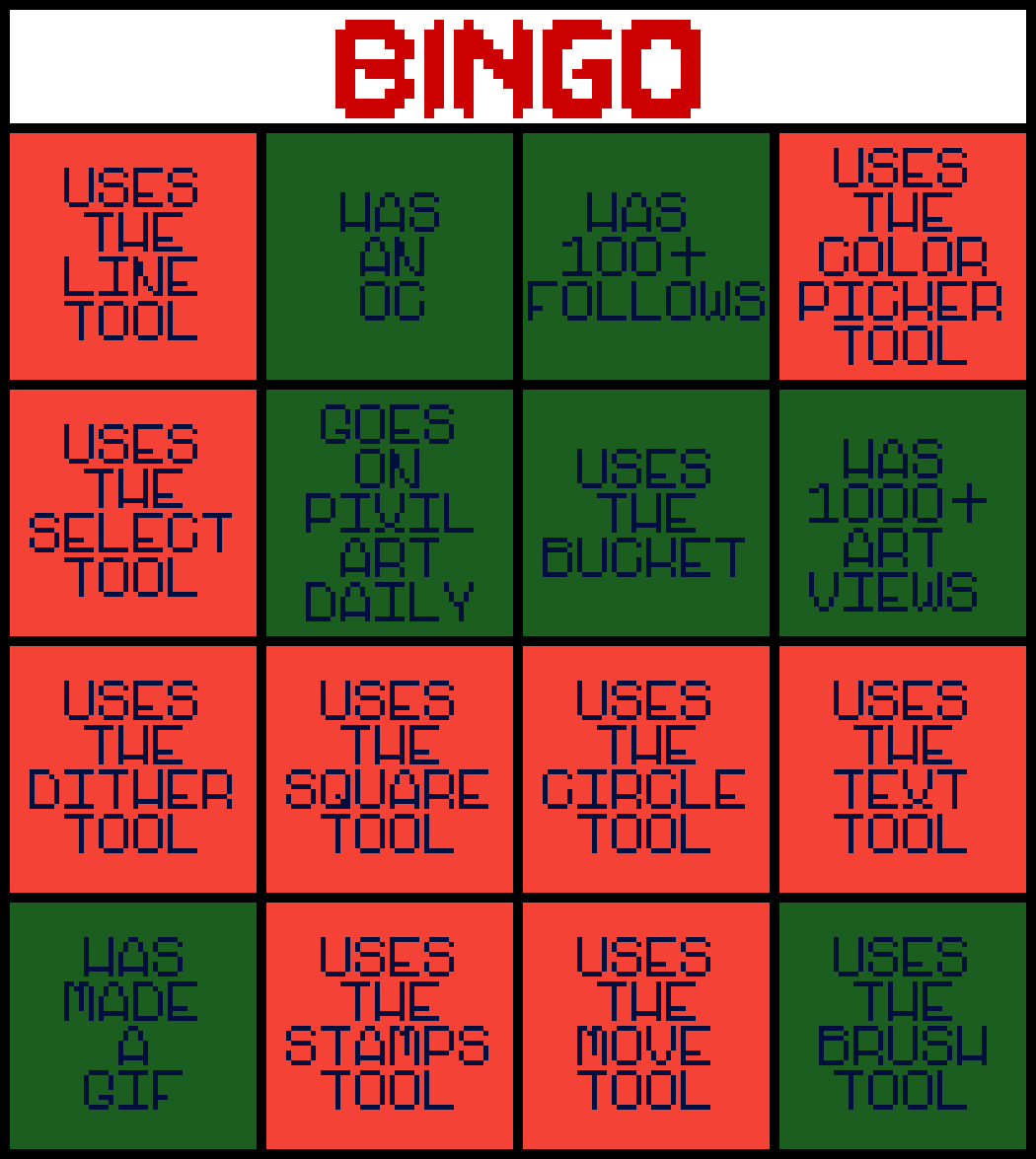 Editing double bingo - Free online pixel art drawing tool - Pixilart