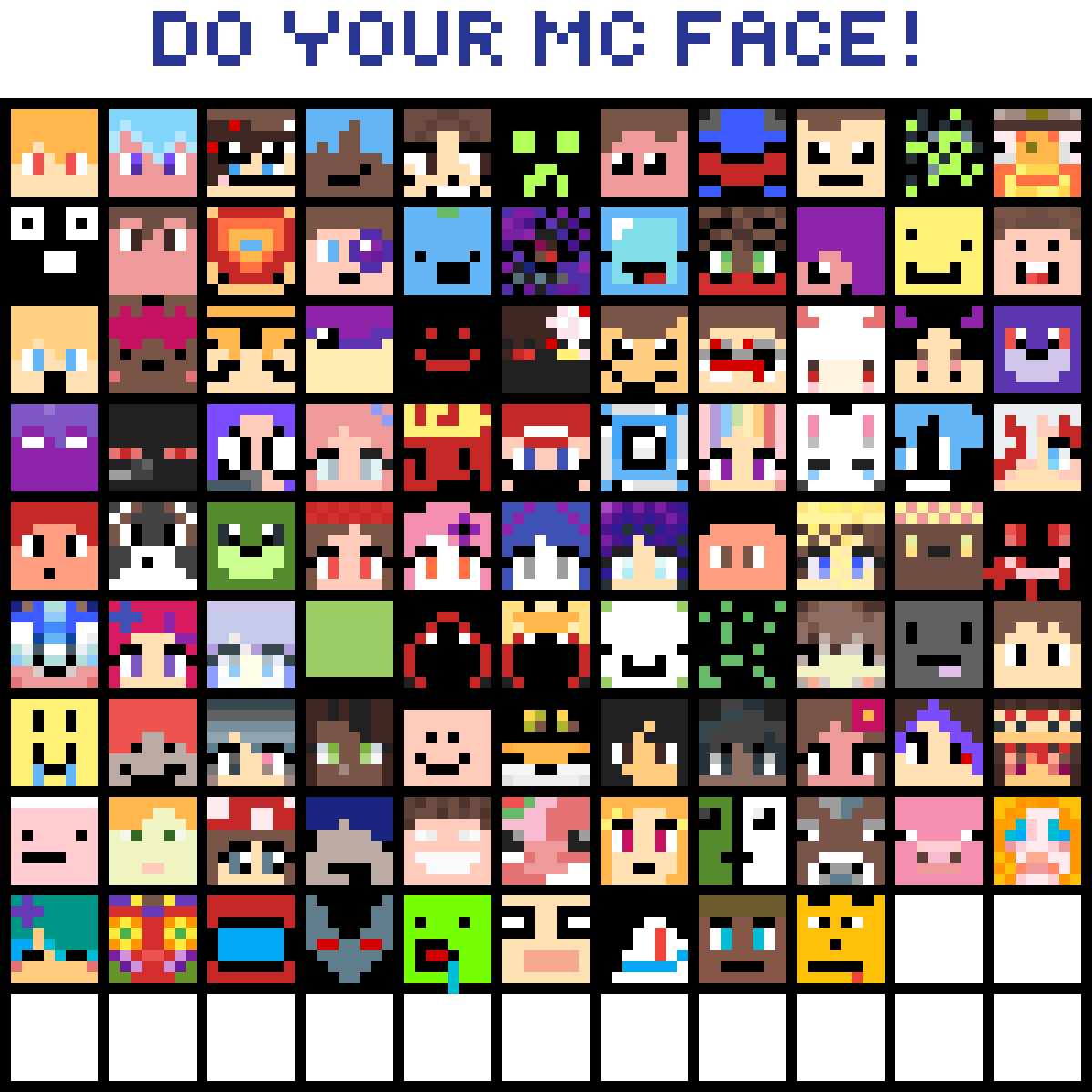 Pixilart - draw your mc face by tusken123