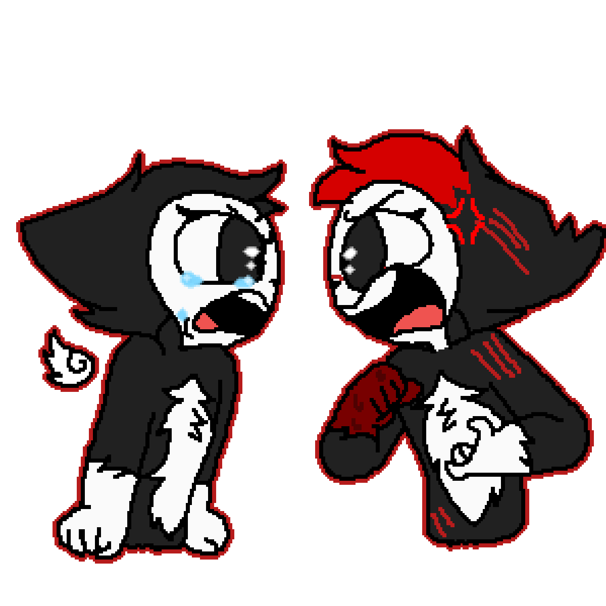 Pixilart - NFB and FB fighting #base #sisterfight #collab by FB1234