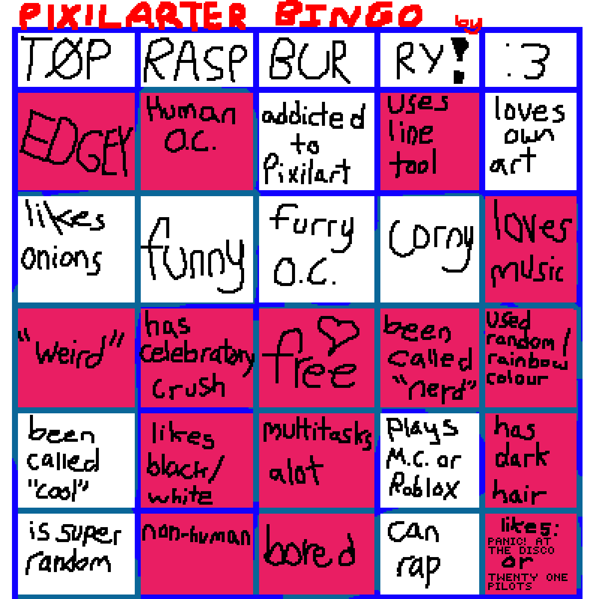 Editing bingo! - Free online pixel art drawing tool - Pixilart