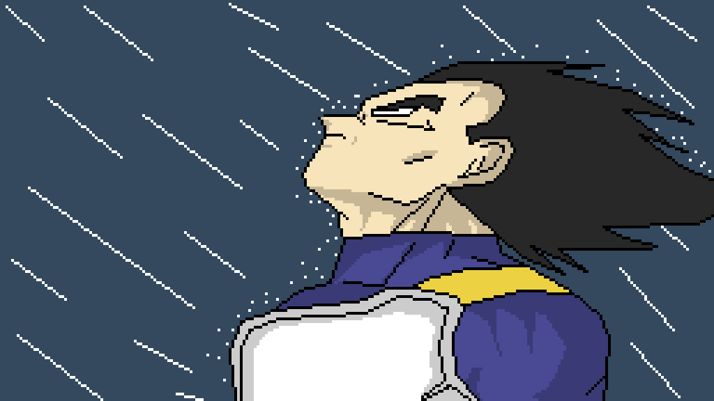 Pixilart - Vegeta (in the rain) by Ghost