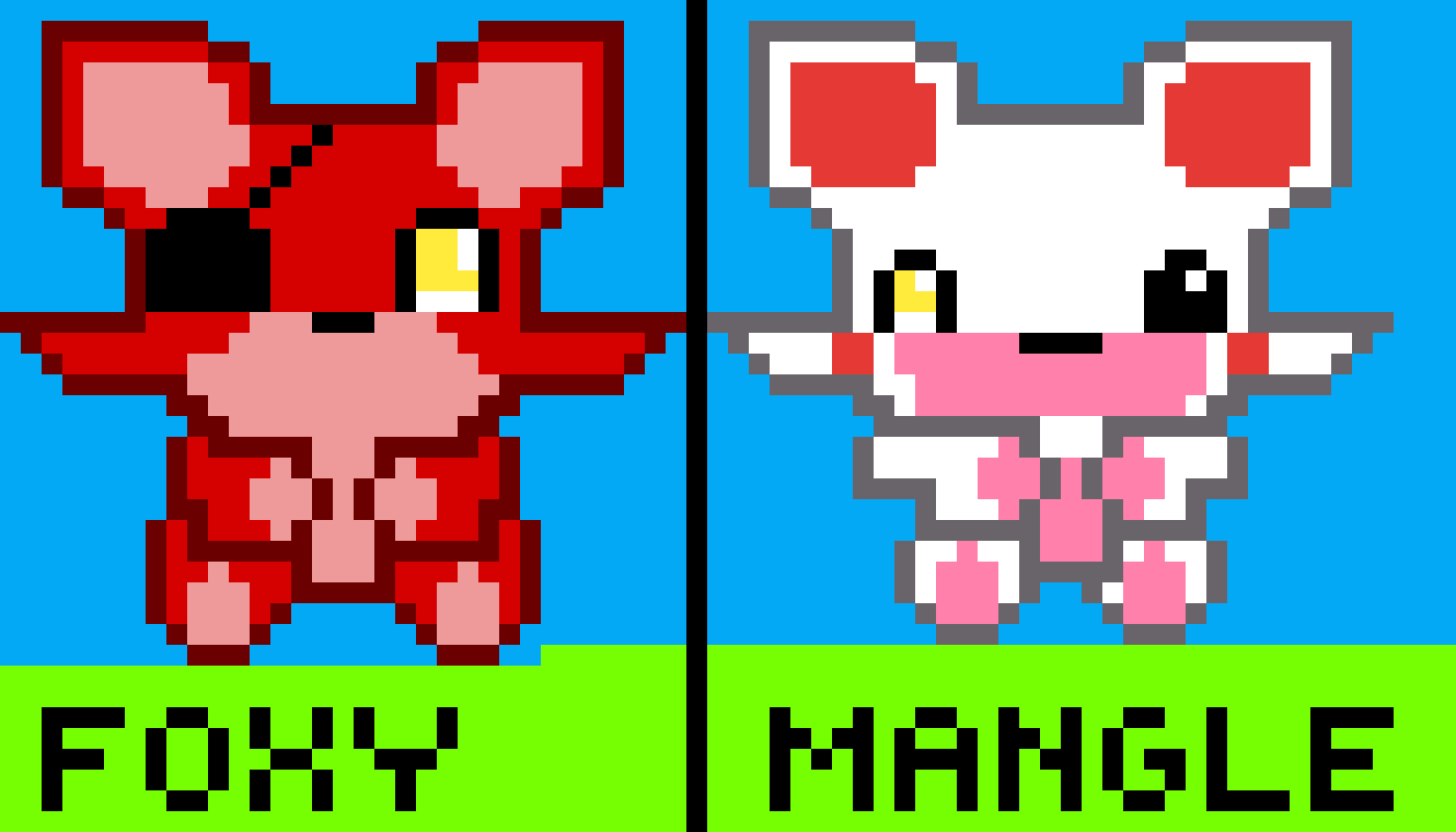 Editing mangle and foxy - Free online pixel art drawing tool - Pixilart