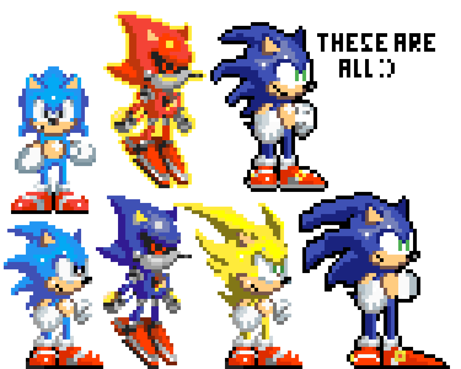 Pixilart - All my sonic sprites by I-cant-draw-E