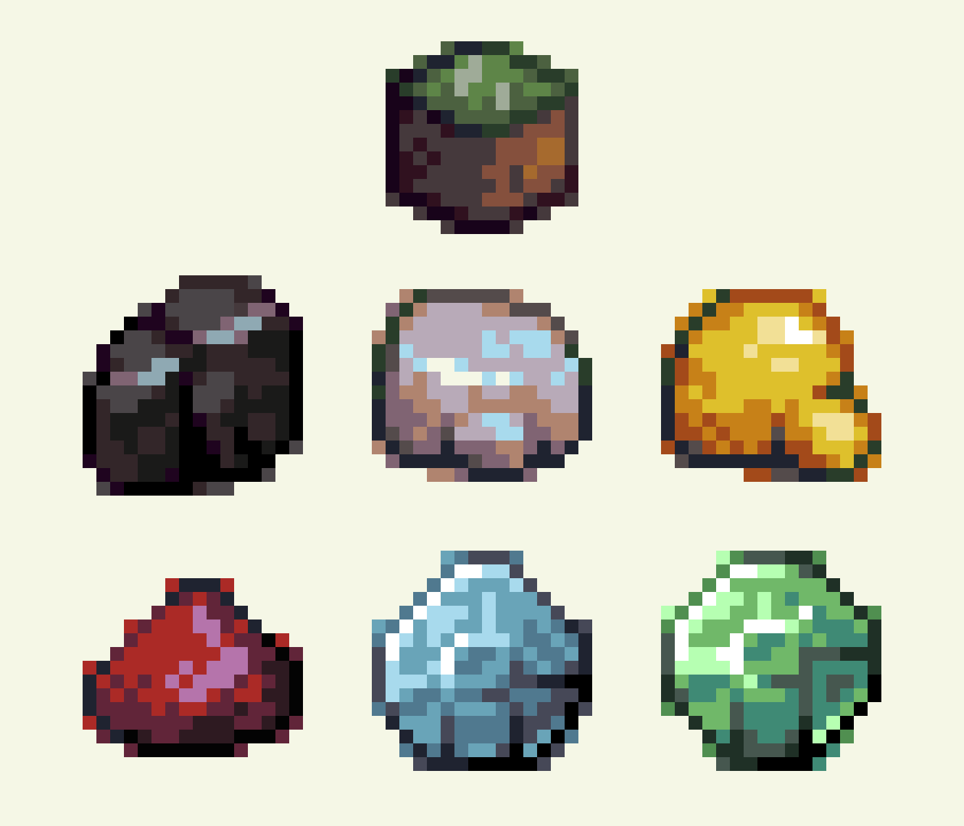 Pixilart - Minecraft Ore Drops by Stardustea