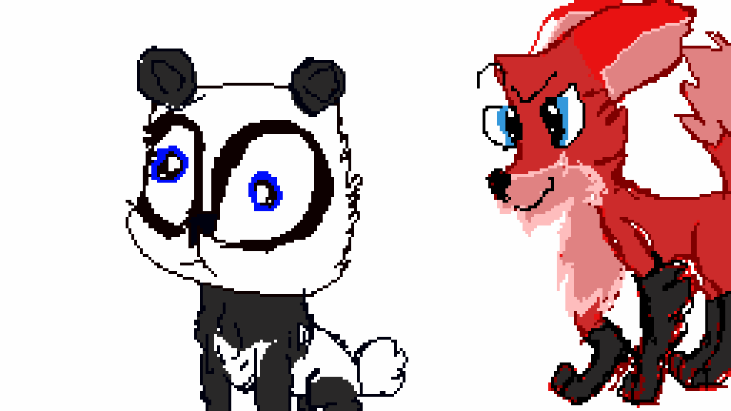 Pixilart - panda and the fox'v' by fnaflover106