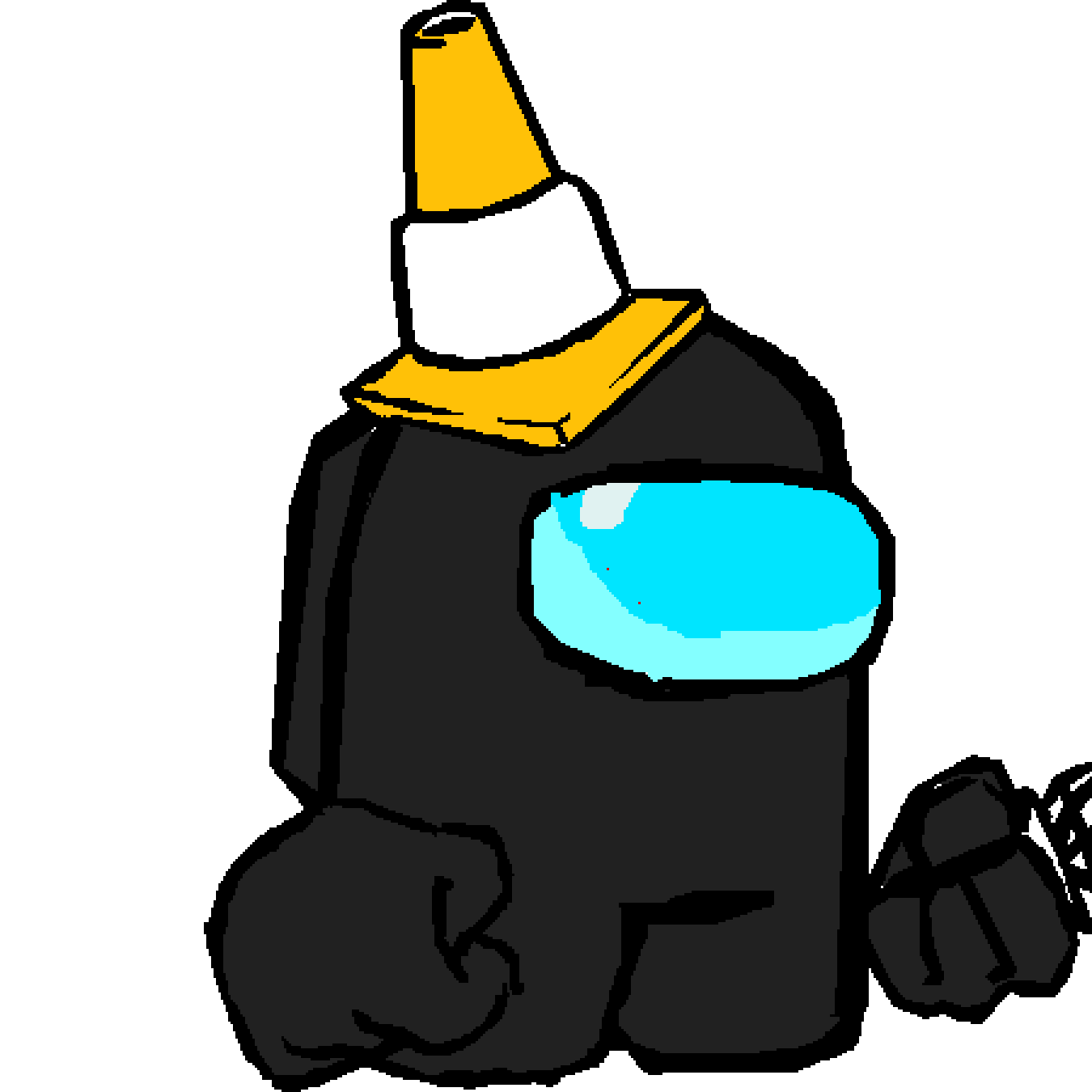 Pixilart - black crewmate by TechnoFan