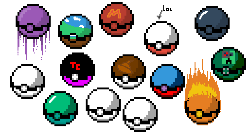 Editing Pokeball Collab - Free online pixel art drawing tool - Pixilart