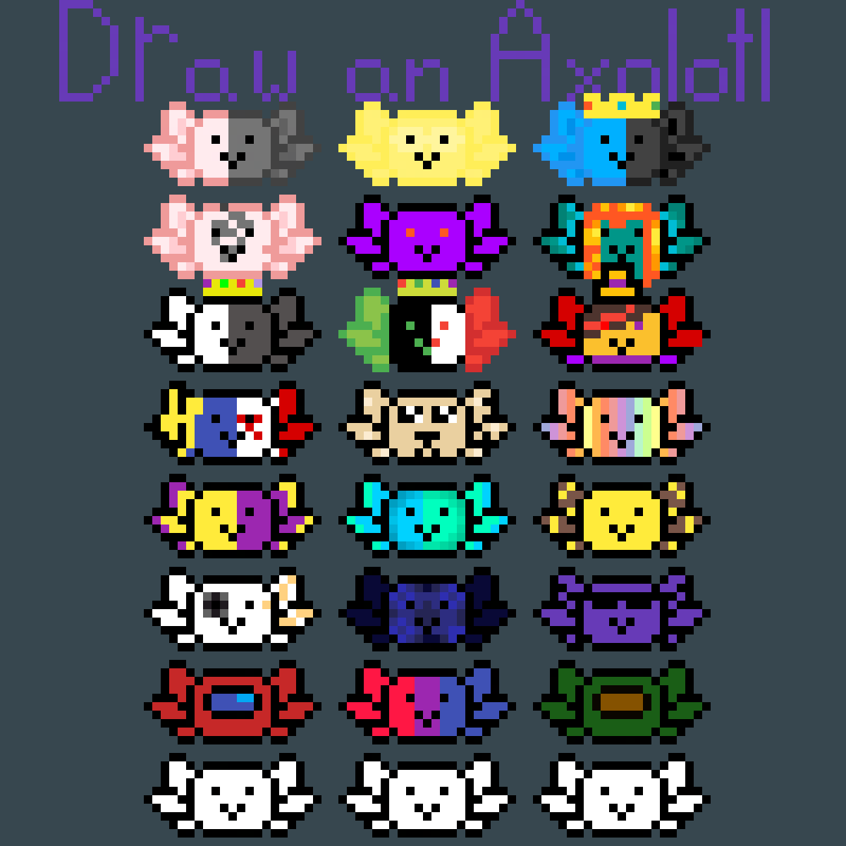Editing Draw an axolotl - Free online pixel art drawing tool - Pixilart