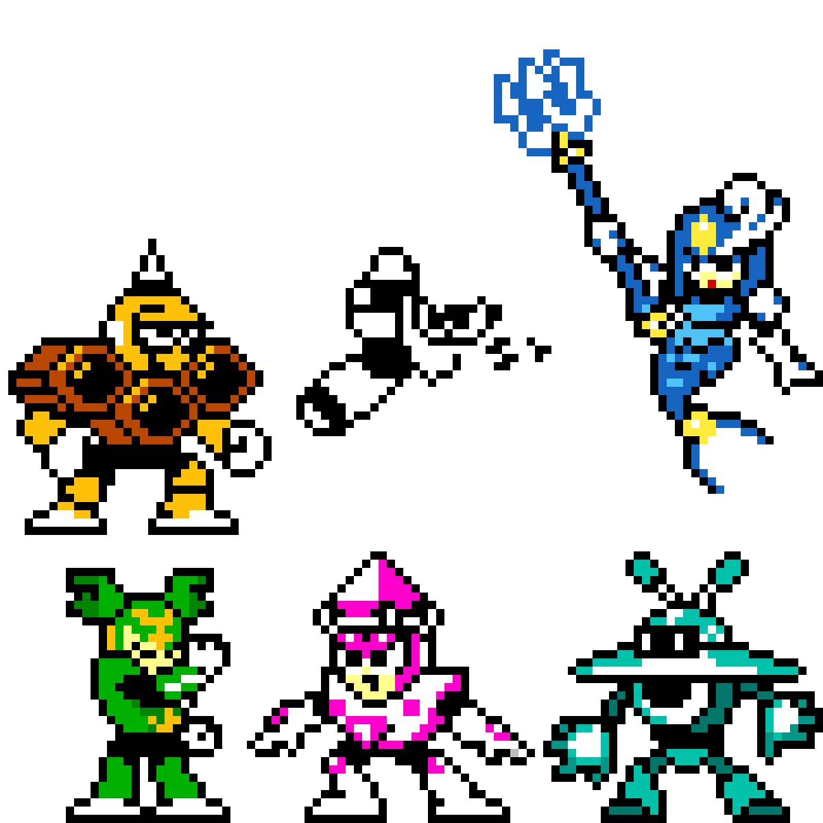 Pixilart - MM9 Robot Masters WIP by Makkusu