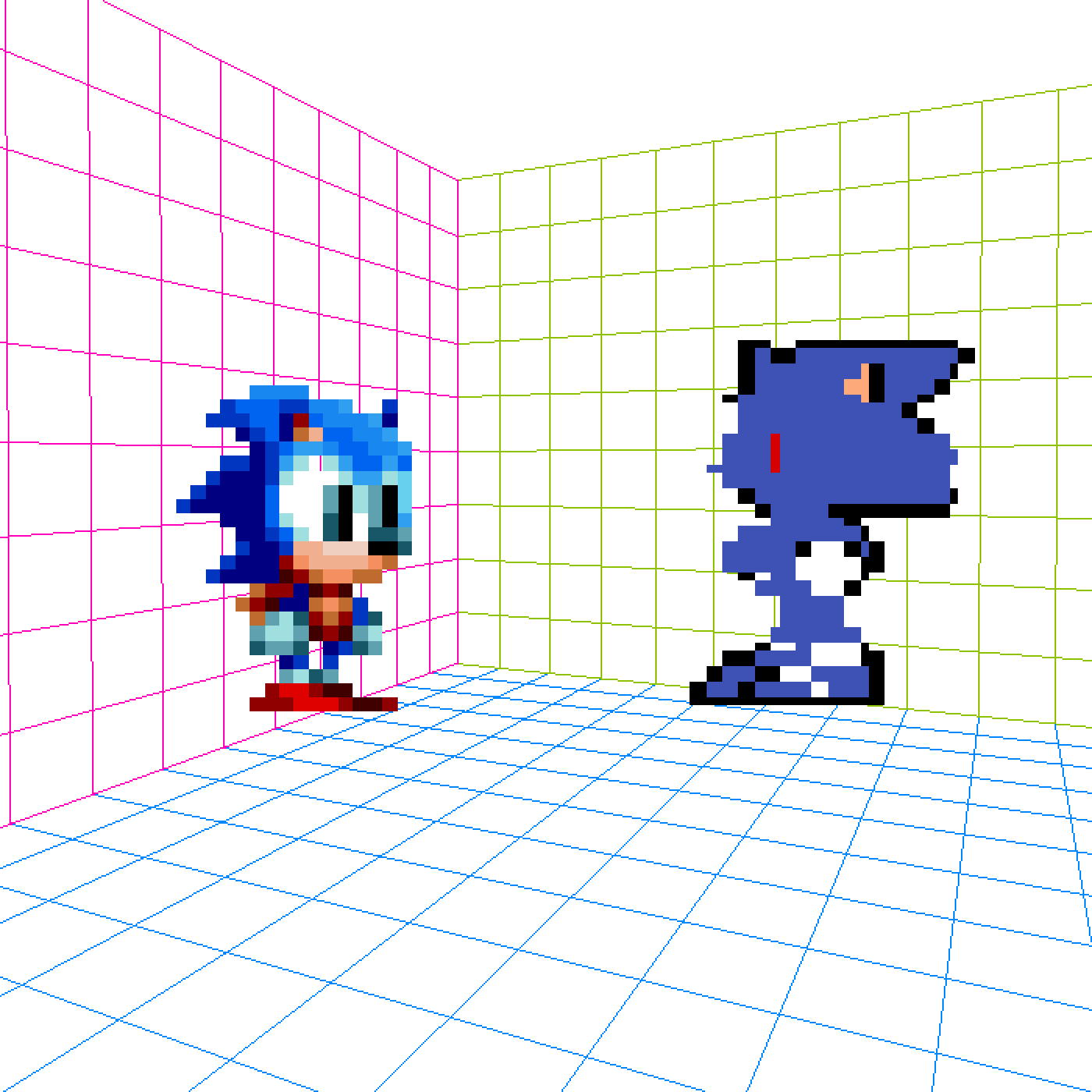 Editing me vs chibi sonic - Free online pixel art drawing tool - Pixilart