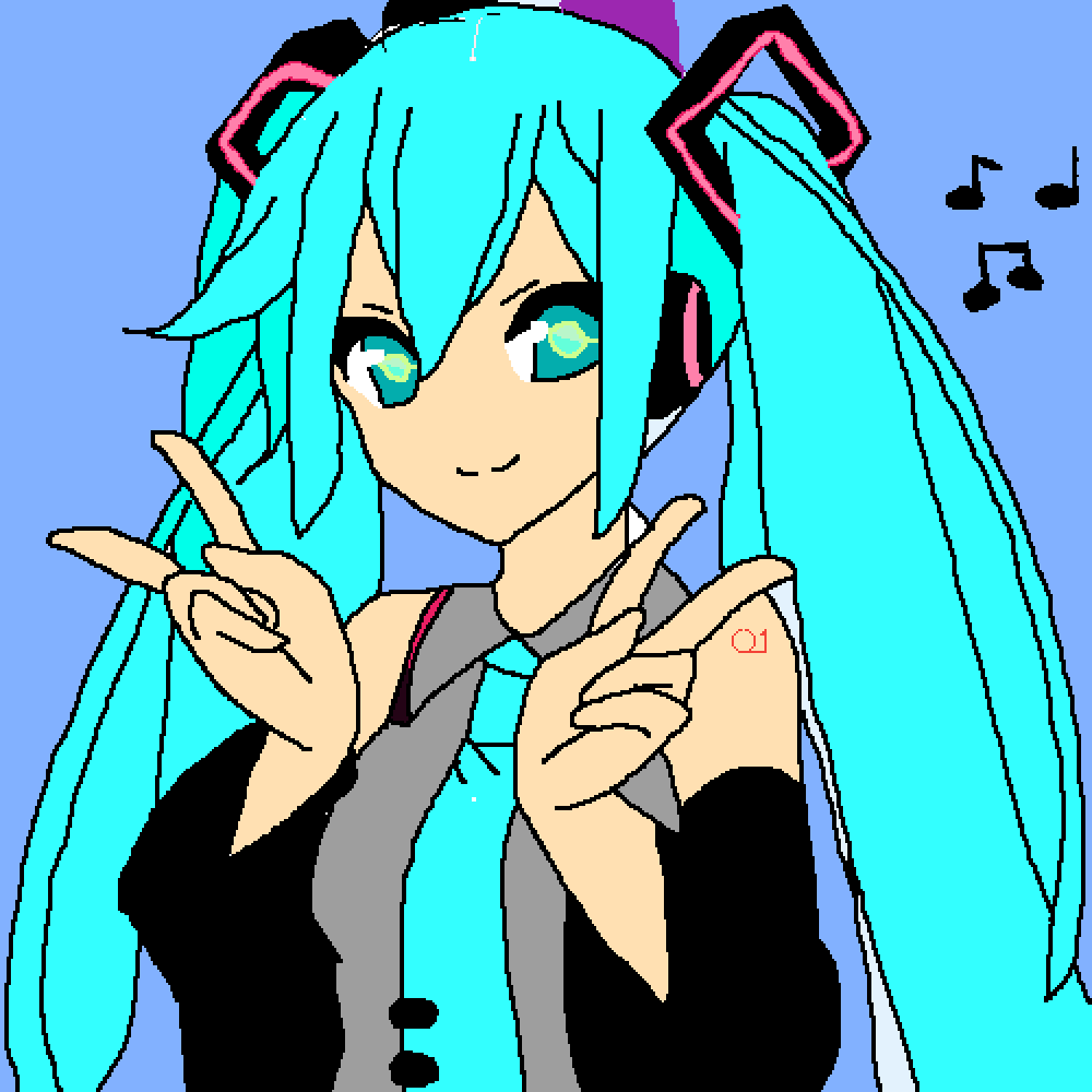 Pixilart - Hatsune Miku by thedeathofyou