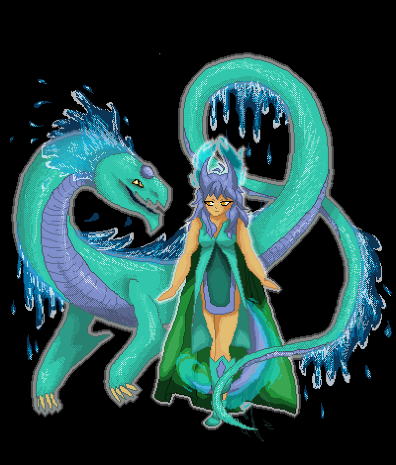 Pixilart - Currents (Water Element Drawing) by Chiggy