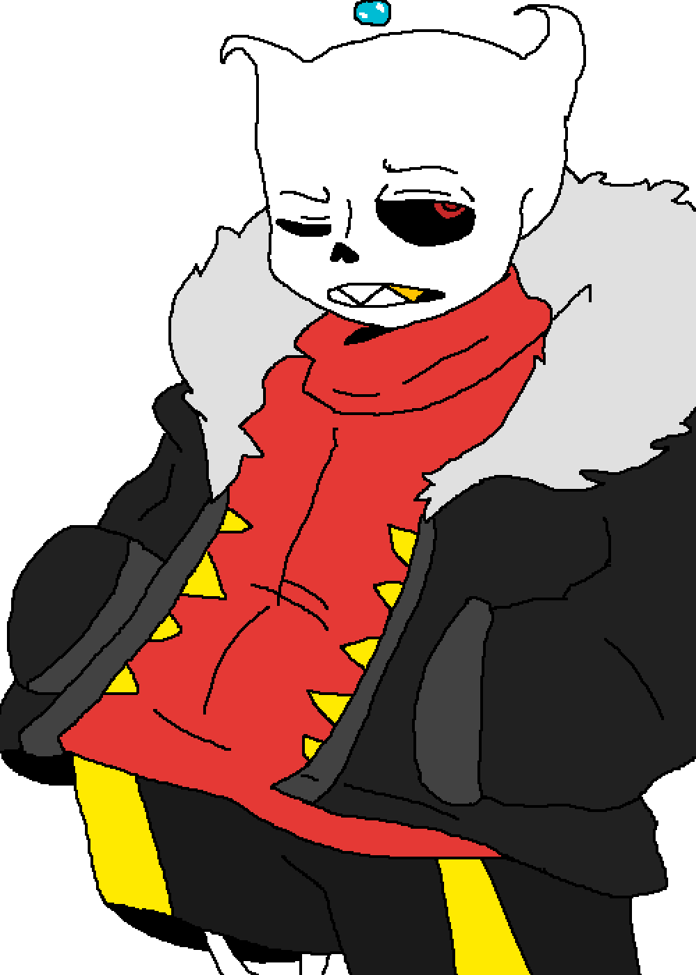 Pixilart - Underfell sans with horns by mystical-friend