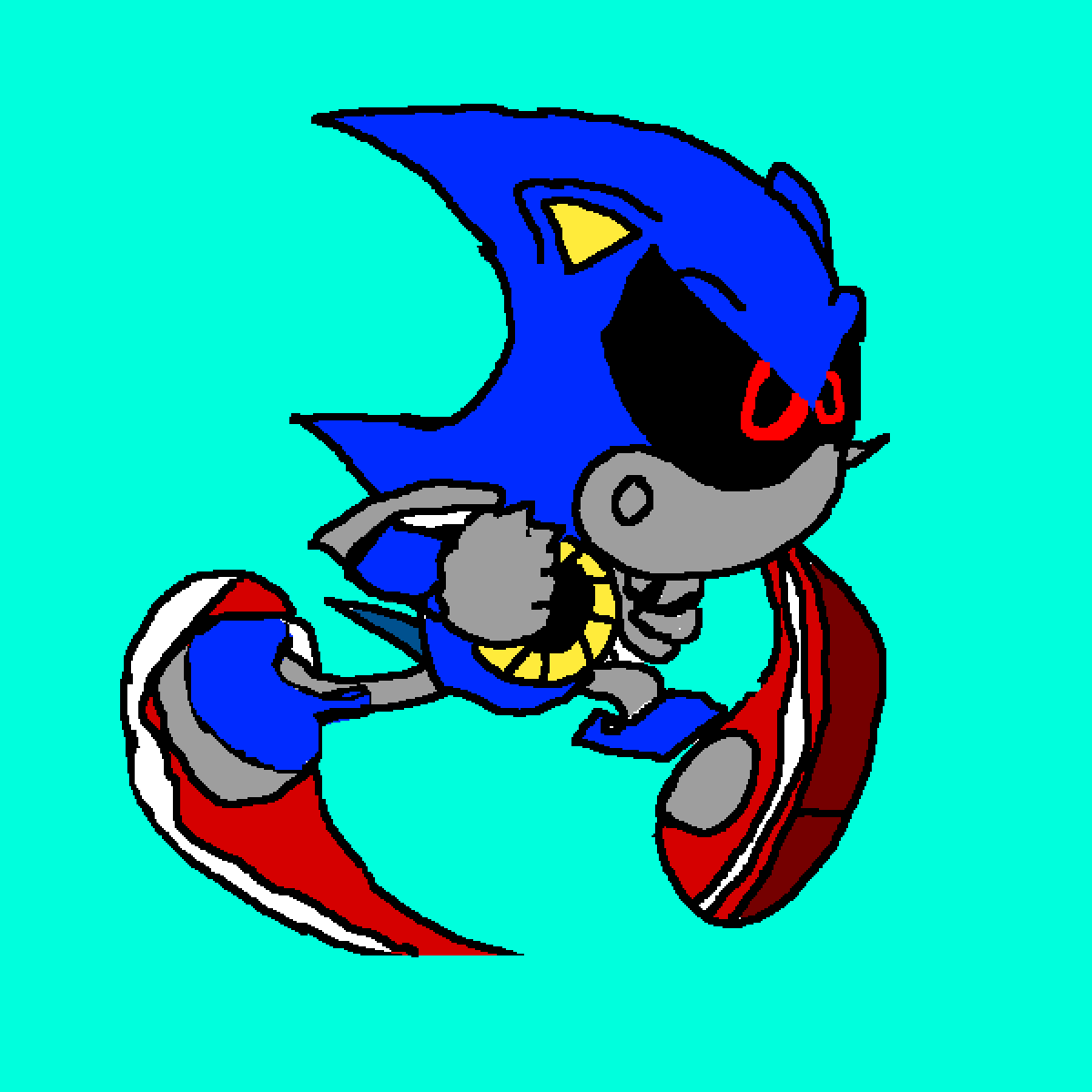 Pixilart - Metal Sonic running by Sonic-Gamer