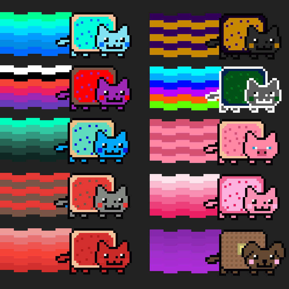 Editing Inverted Nyan Cat - Free online pixel art drawing tool - Pixilart