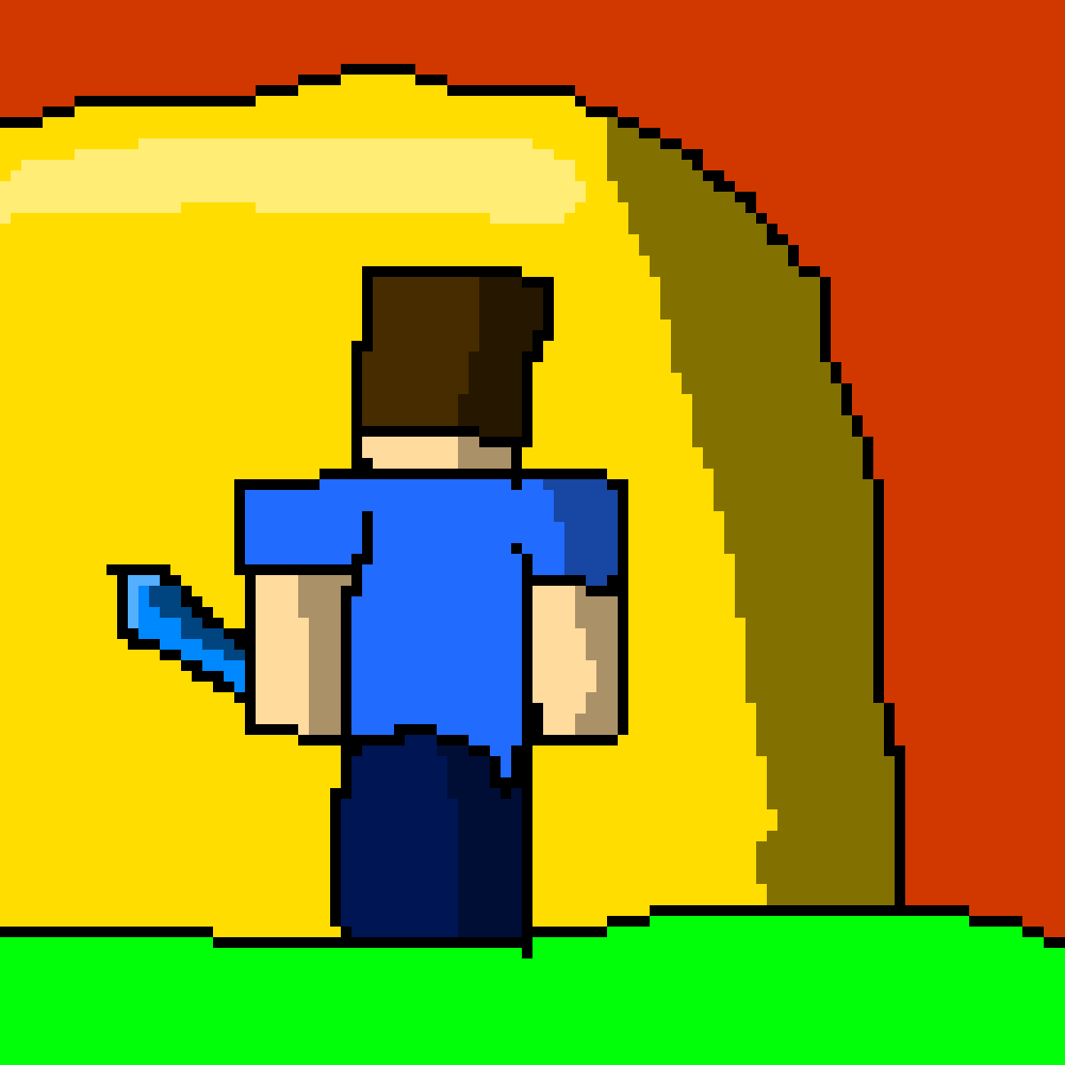 Pixilart - steve looking at the sun set by hunters4658