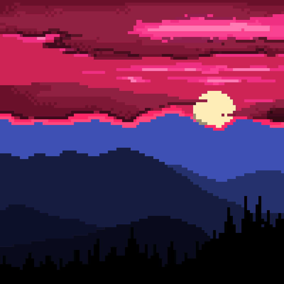 Editing sunset - Free online pixel art drawing tool - Pixilart