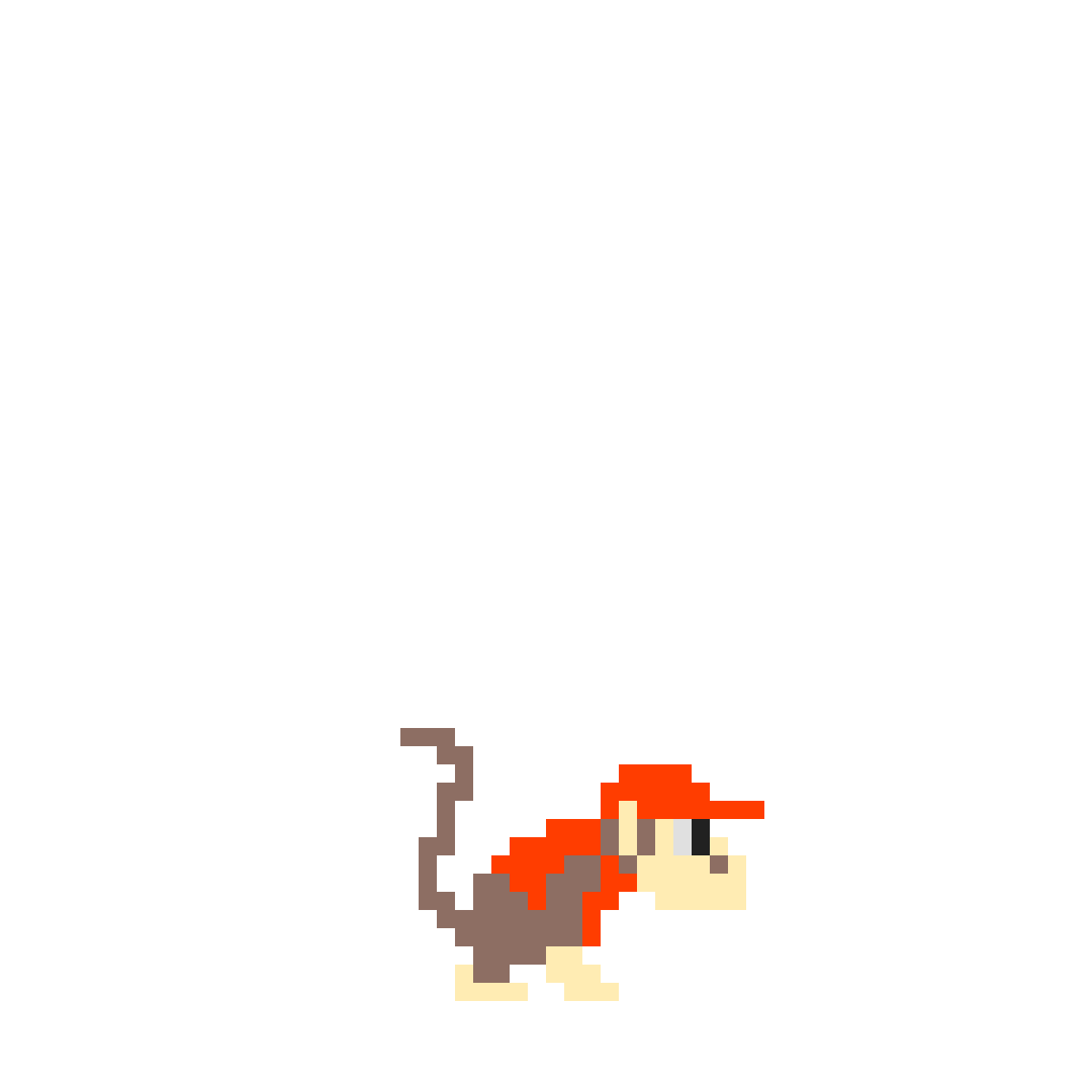 Pixilart - Diddy Kong pixel art by Supercat1198