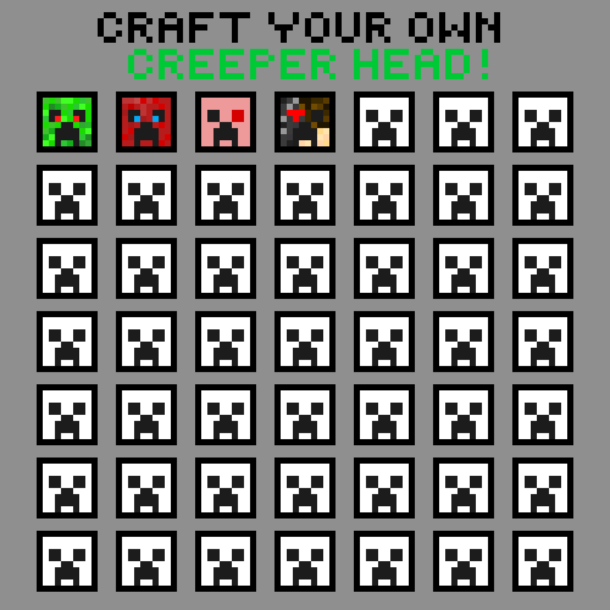 Creeper Head Pixel Art