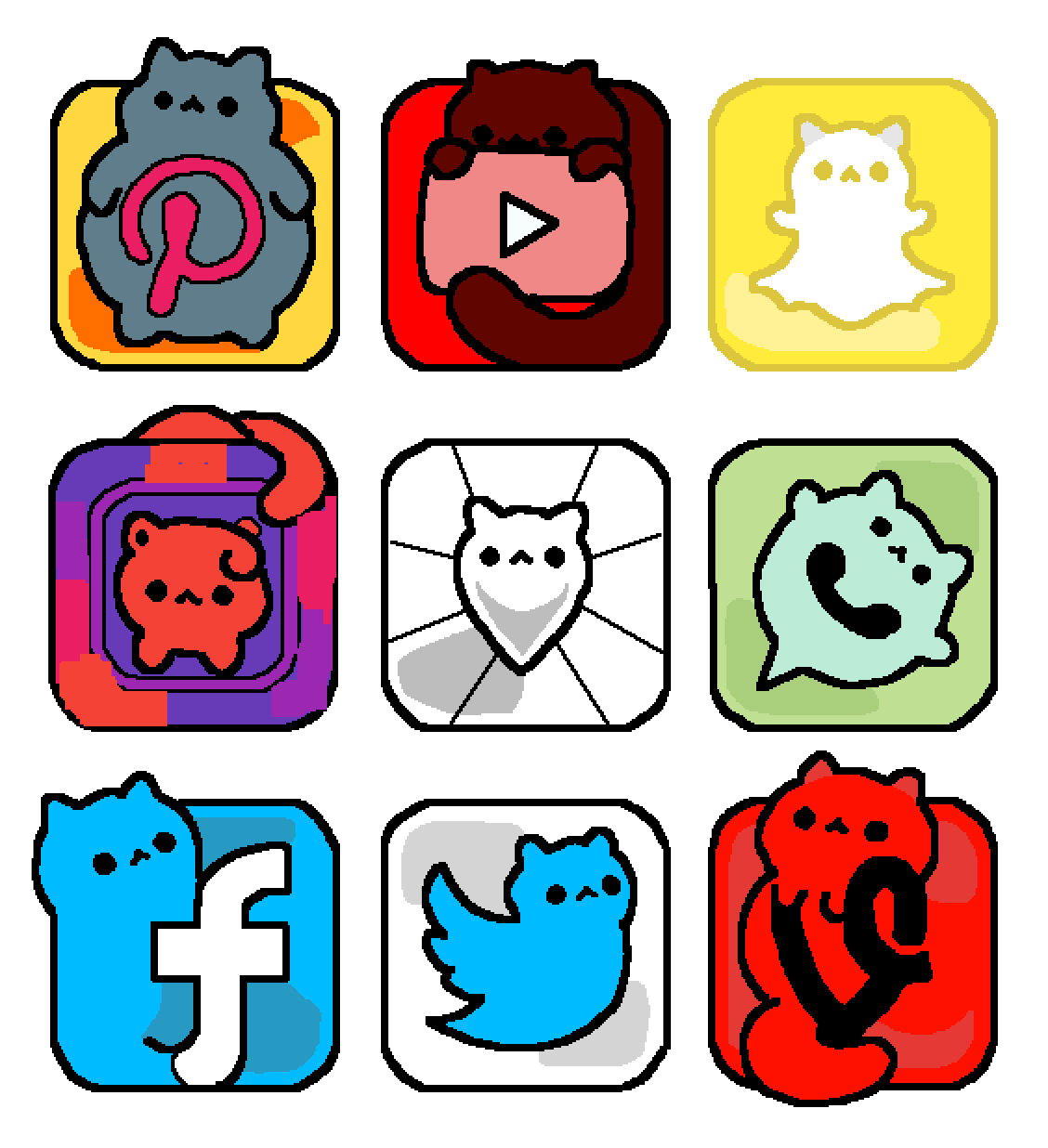 Pixilart - Cat apps by Official-George