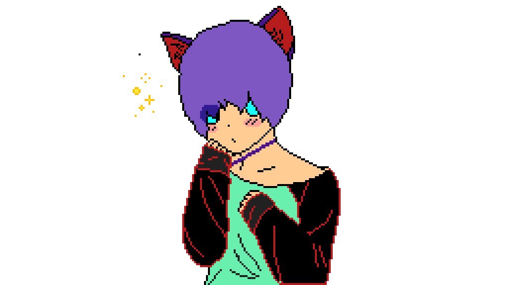 Editing cat girl with choker - Free online pixel art drawing tool ...