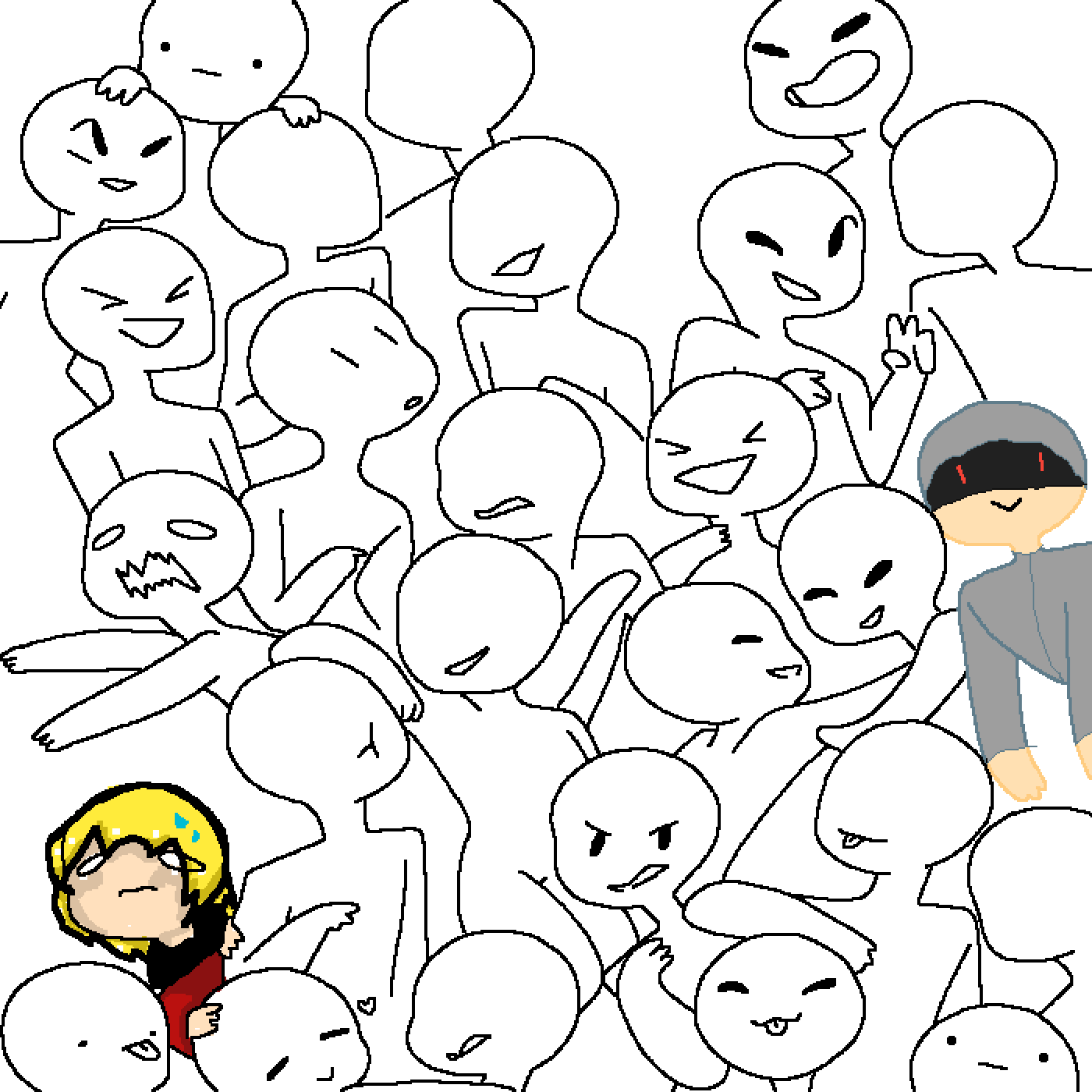 Editing lil collab drawing - Free online pixel art drawing tool - Pixilart
