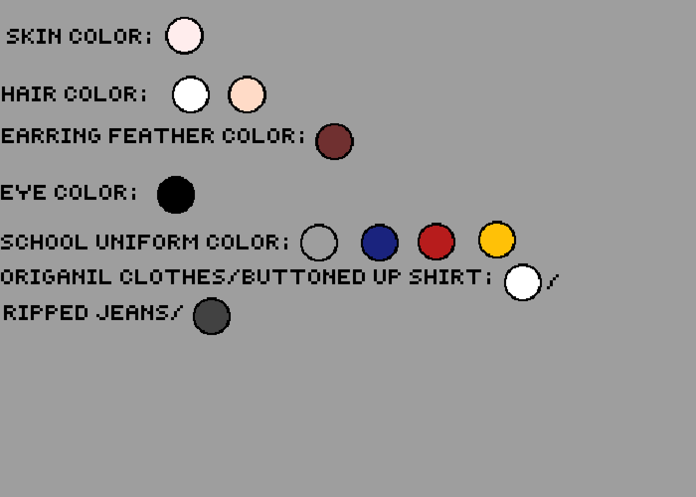 Editing Color codes - Free online pixel art drawing tool - Pixilart