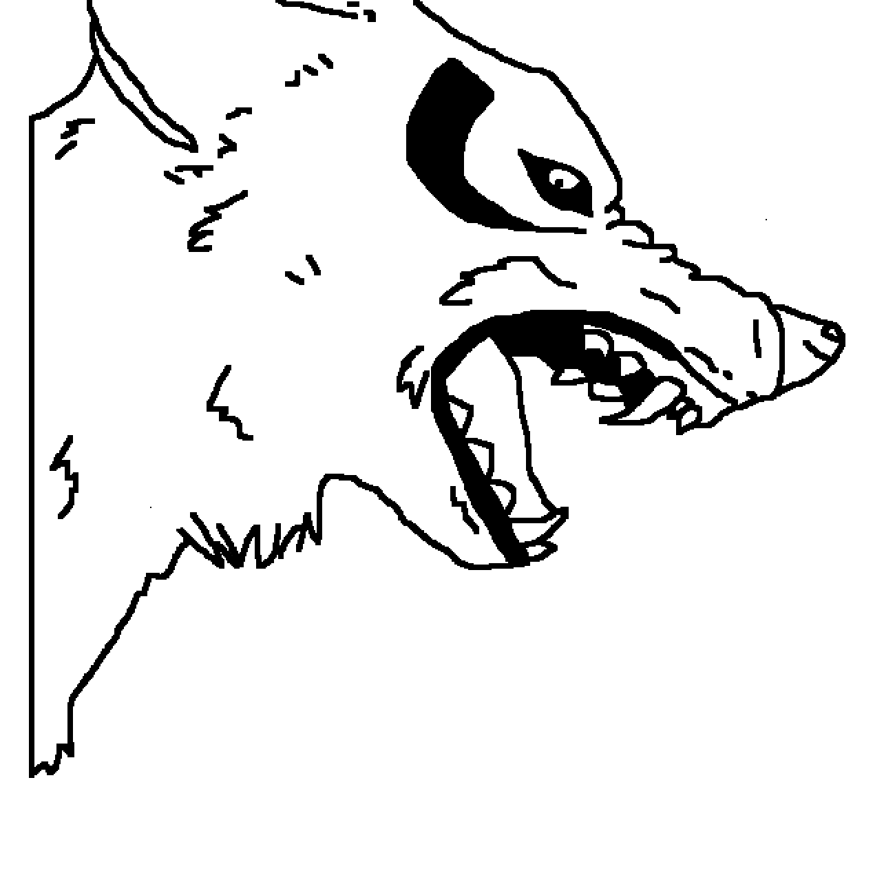 Pixilart - Angry wolf base by Luna-Alpha-Wolf