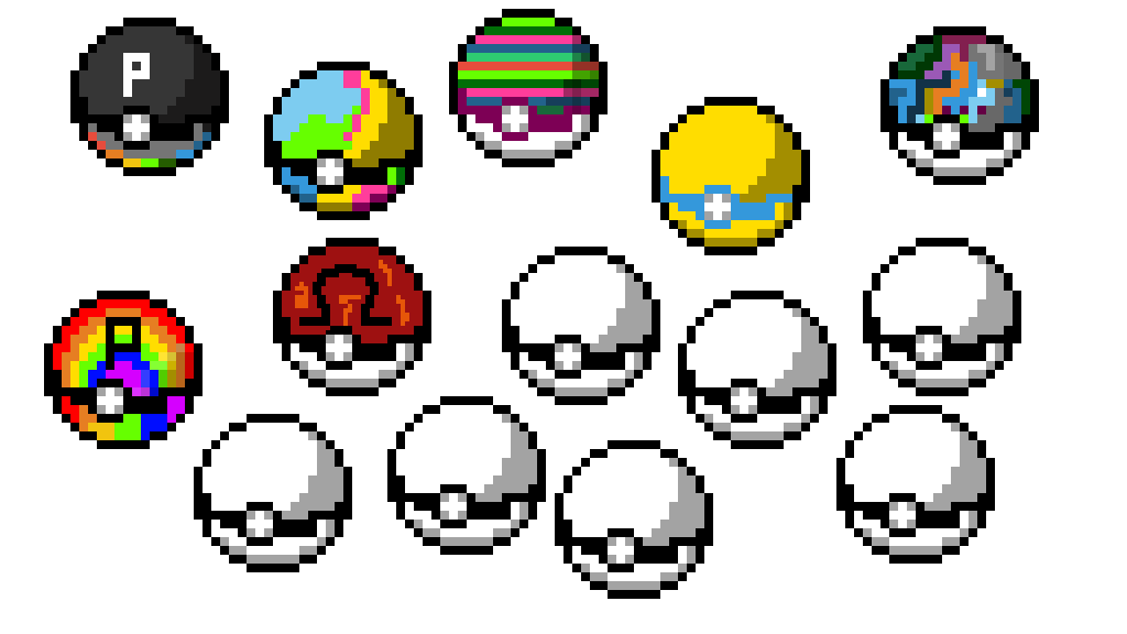 Editing Pokeball Collab - Free online pixel art drawing tool - Pixilart