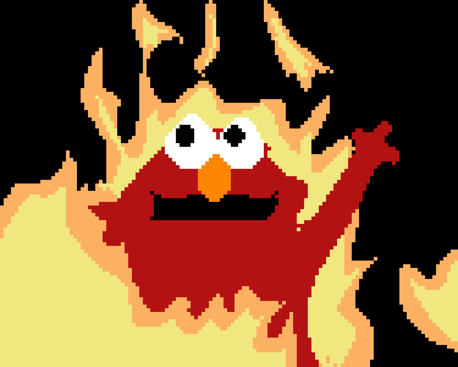 Pixilart - Burning elmo by Creeky22222