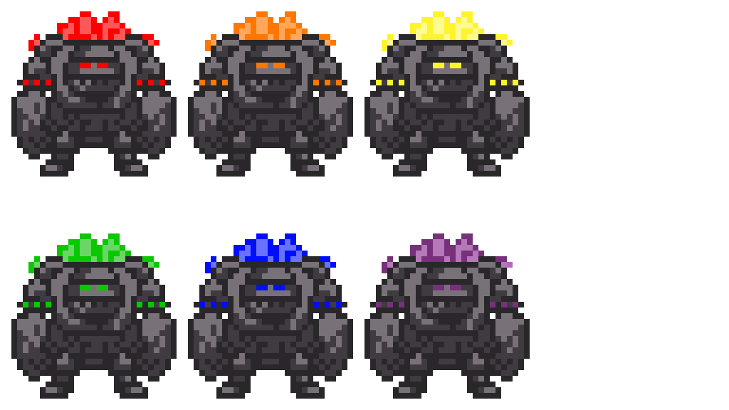 Pixilart - Rainbow Golems! by die1diedevil