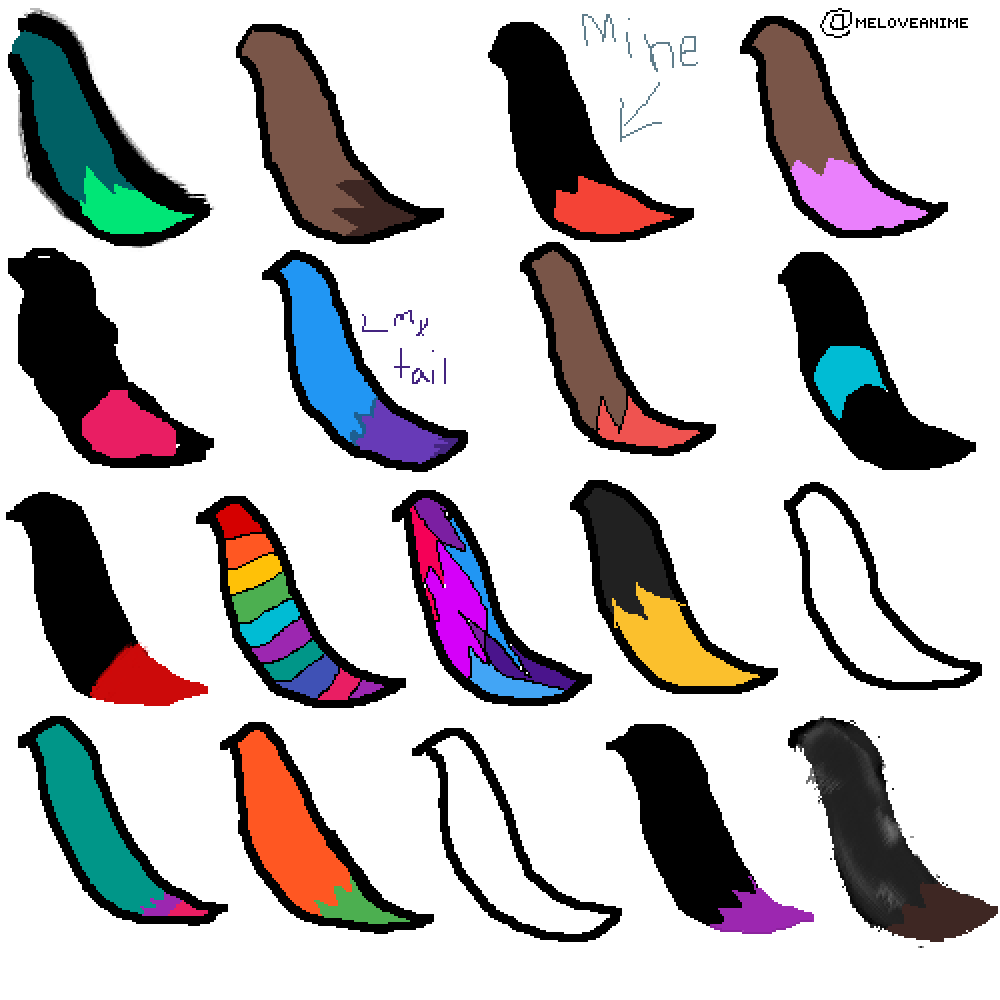 Editing tails - Free online pixel art drawing tool - Pixilart