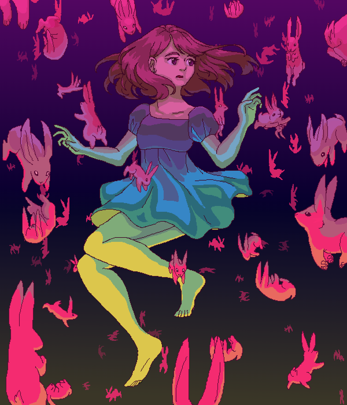 Pixilart - Pink Rabbits by Digtalrabbit