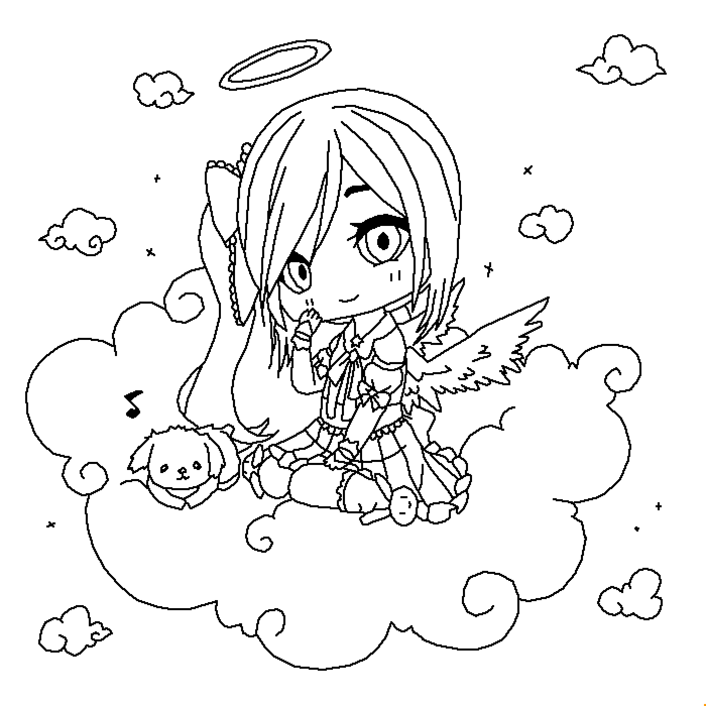 Pixilart - Cute Angel Base by CottonCandyGirl