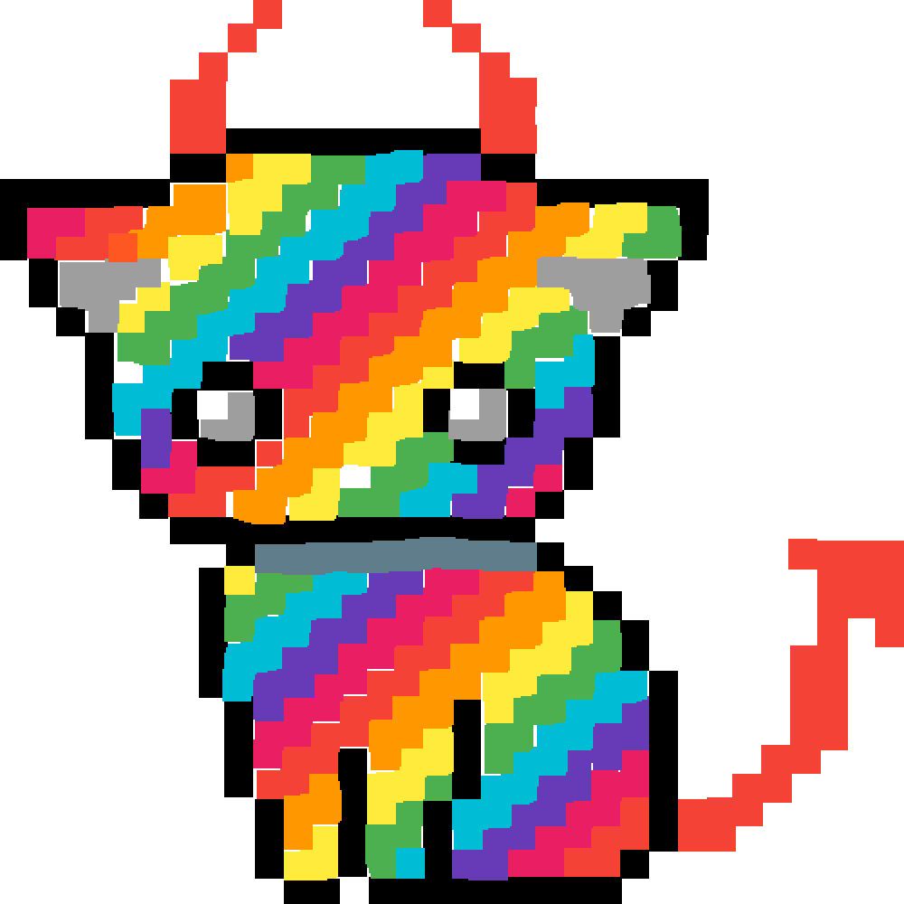 Pixilart - Rainbow devil cat by xiong