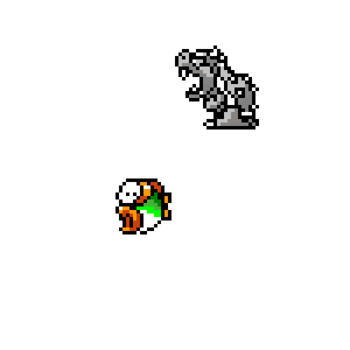 Editing Super Mario World Gray Bowser Statue and Blurp - Free online ...